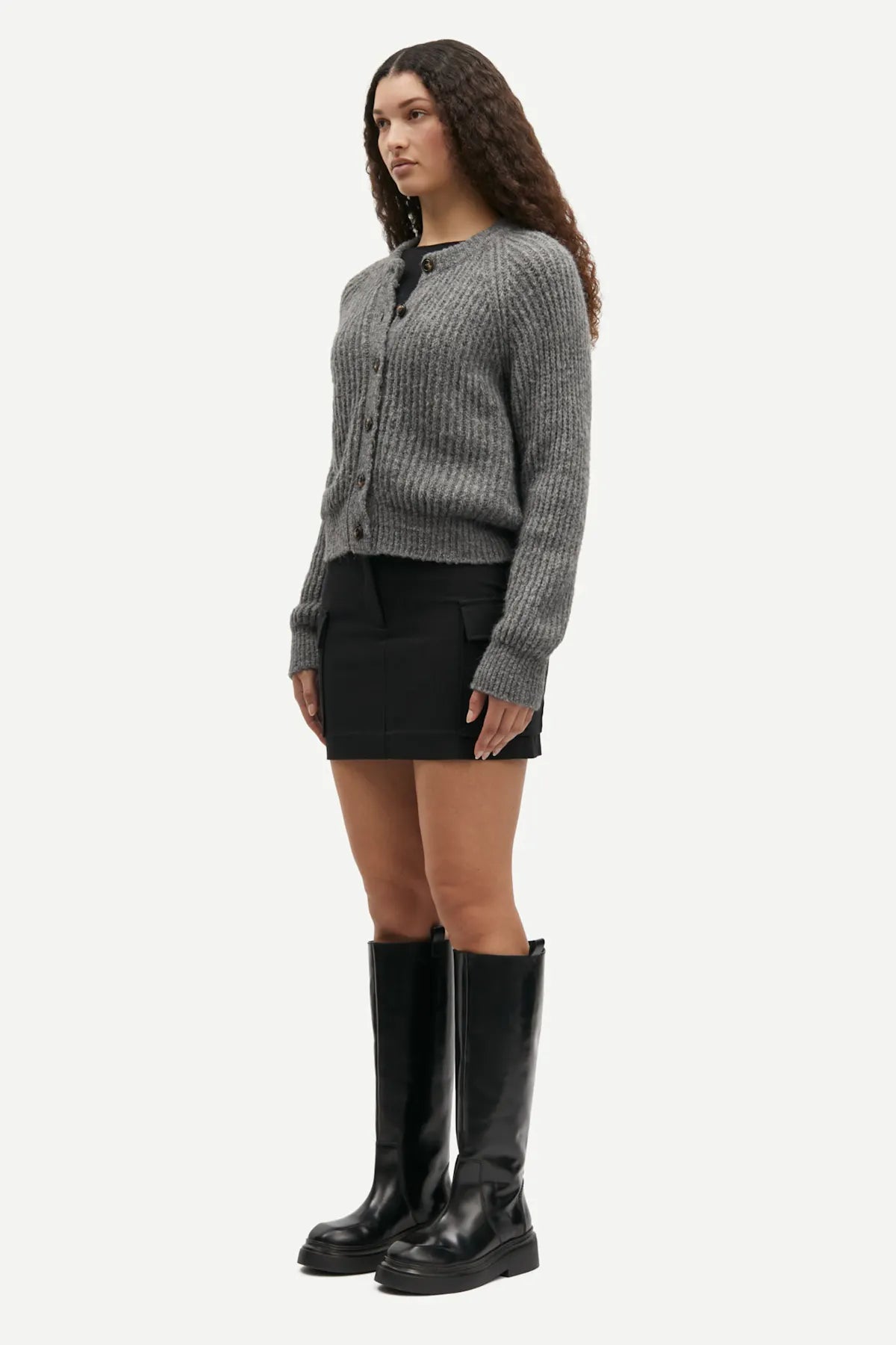 Salayla cardigan in grey – BEYOND STUDIOS