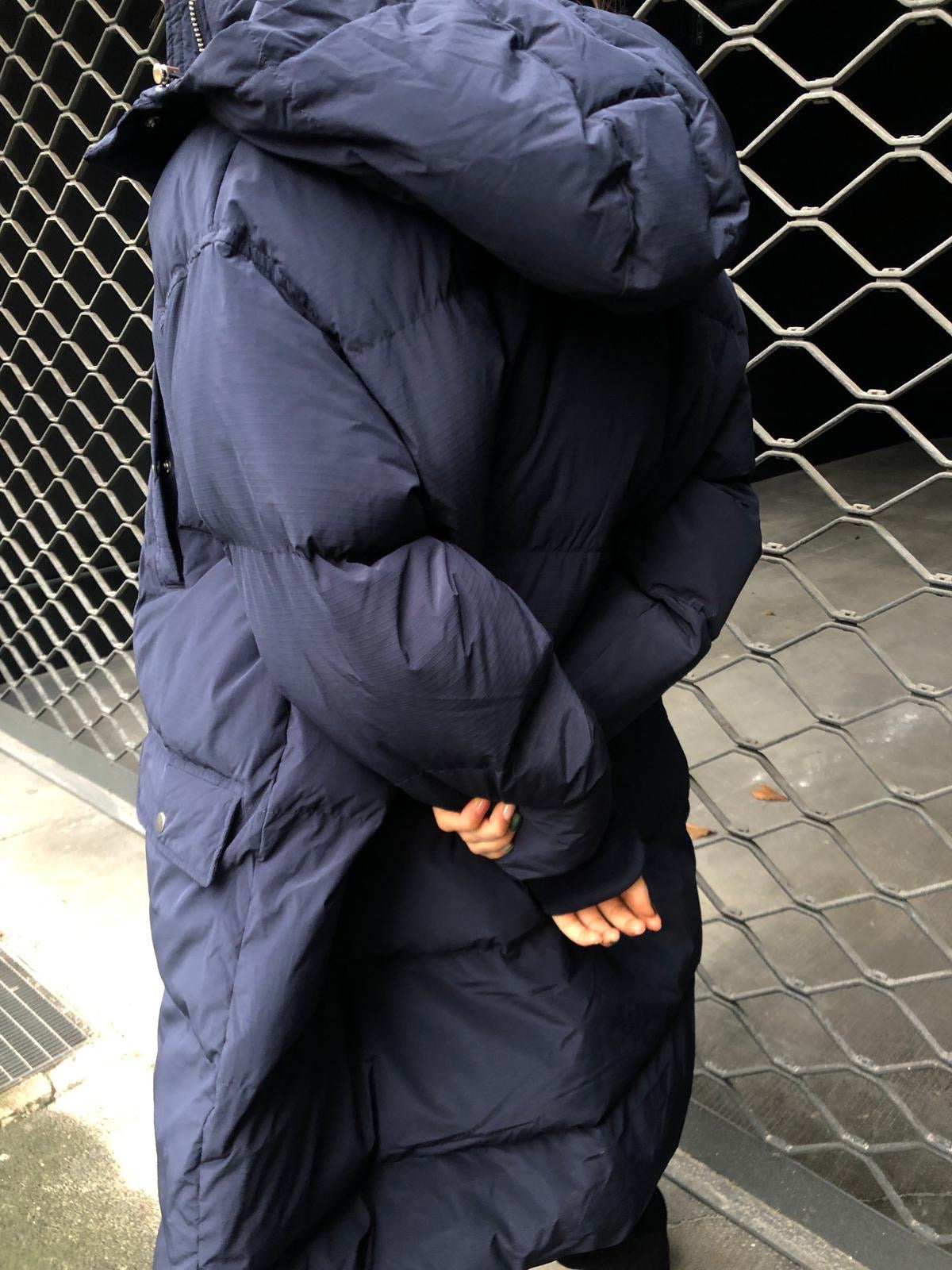 OVERSIZED PUFFER COAT IN NIGHT SKY BLUE – BEYOND STUDIOS