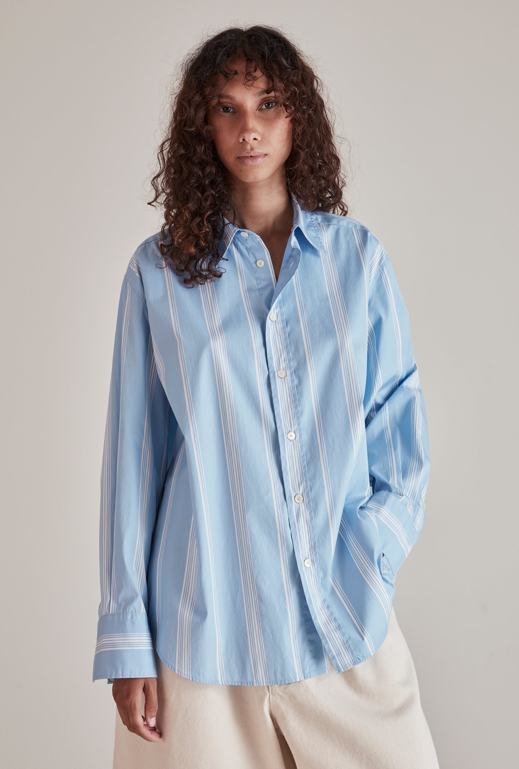 Bon shirt by Hope - pastel blue stripe – BEYOND STUDIOS